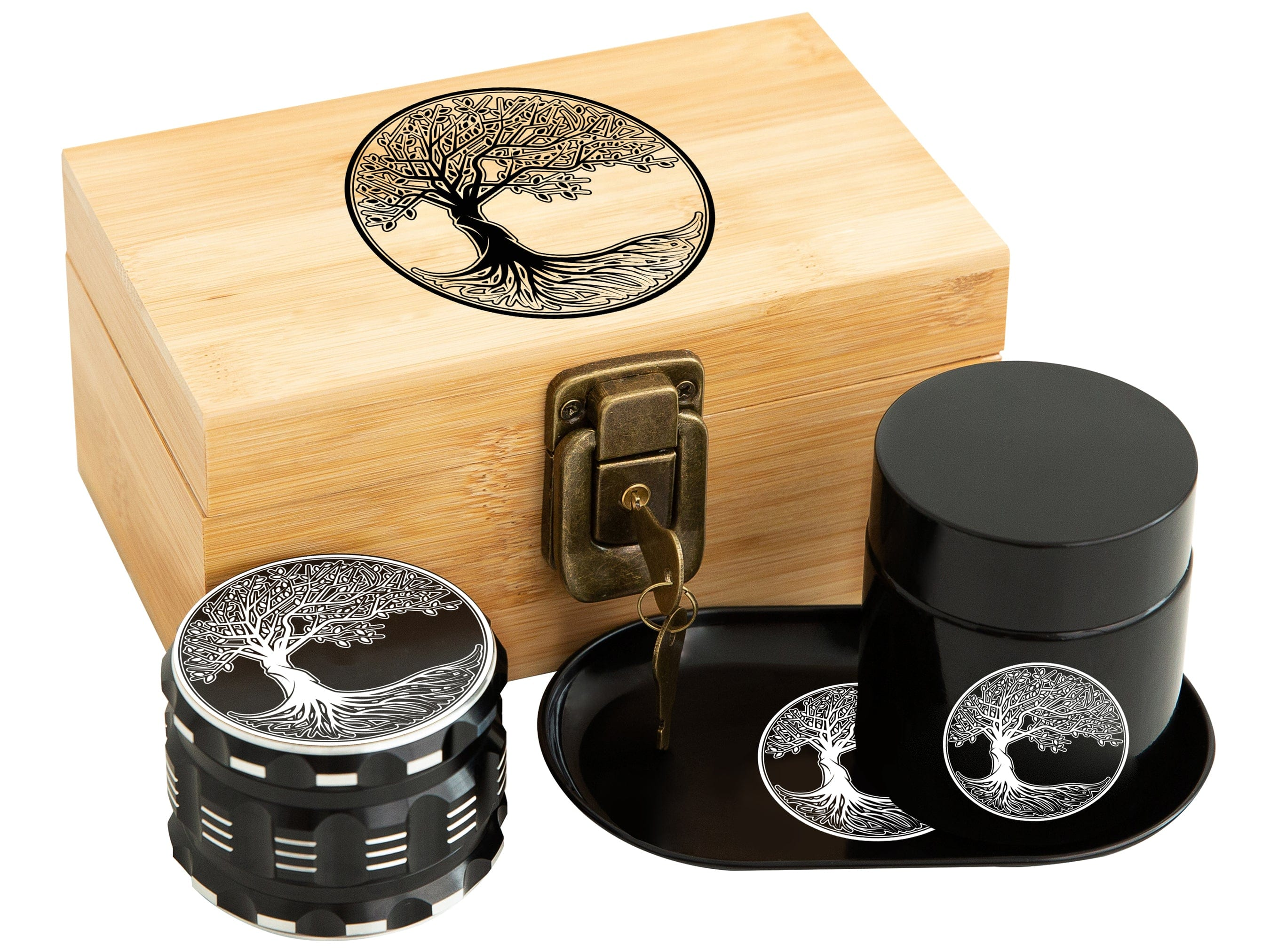 Kozo Tree of Life Stash Box - Small Wooden Box